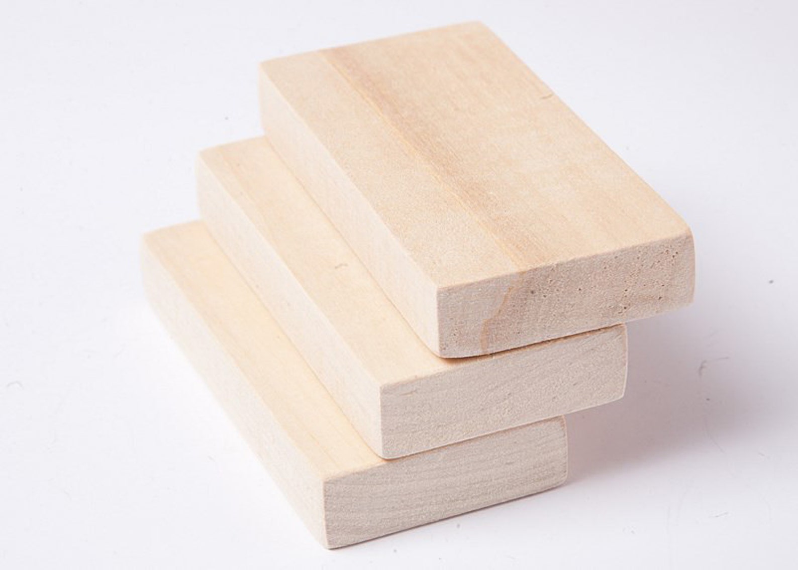 10 Unfinished Wood Blocks for Wood Crafts, Wooden Rectangle, Wooden ...