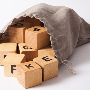 Alphabet Blocks, Blocks With Letters, Wooden Building Blocks, Eco ...