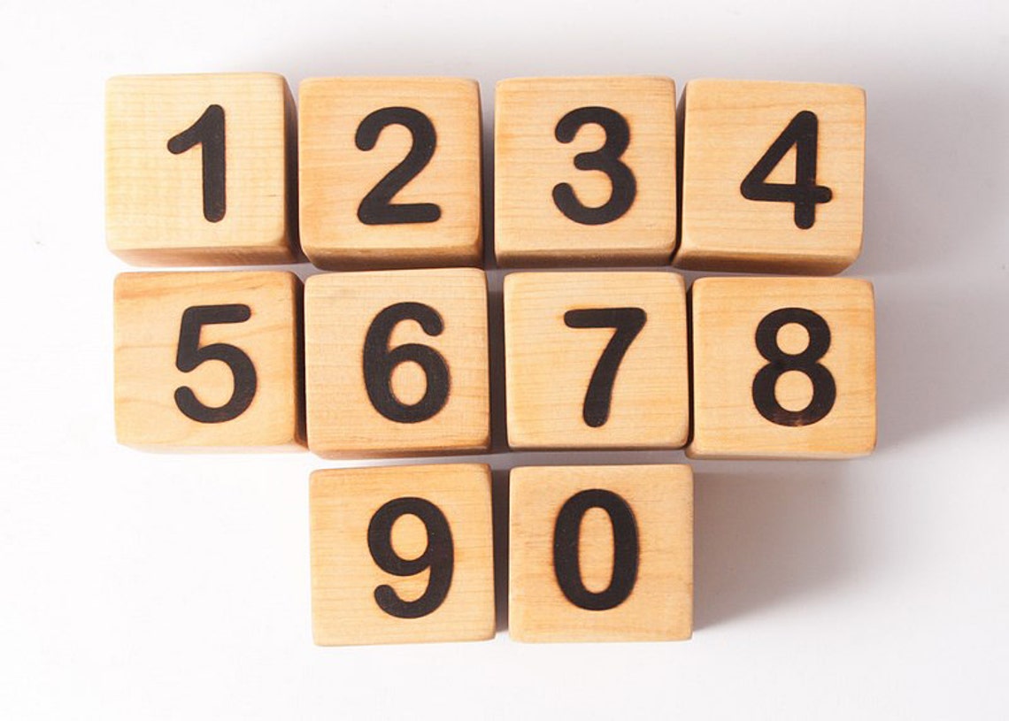 Wooden Toy, Building Blocks, Math Blocks, Educational Numbers, Counting ...