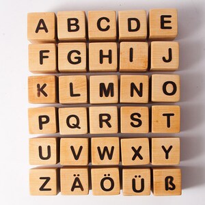German Alphabet Blocks, Blocks With Letters, Wooden Building Blocks ...