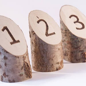 5 Rustic Wedding Table Number Holders, Wooden Table Number Stand ...