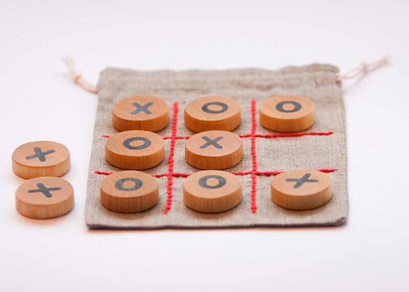 Tic Tac Toe Game Table Game Wooden Game for Children Travel - Etsy