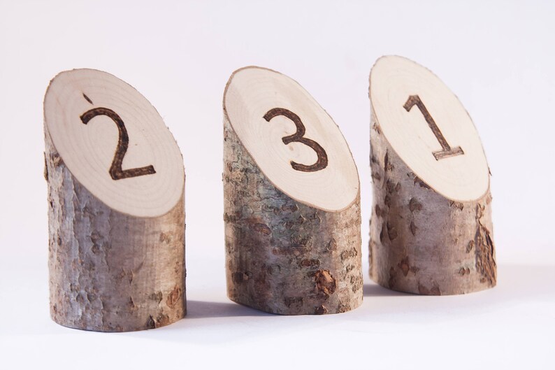 10 Rustic Wedding Table Number Holders Wooden Table Number - Etsy