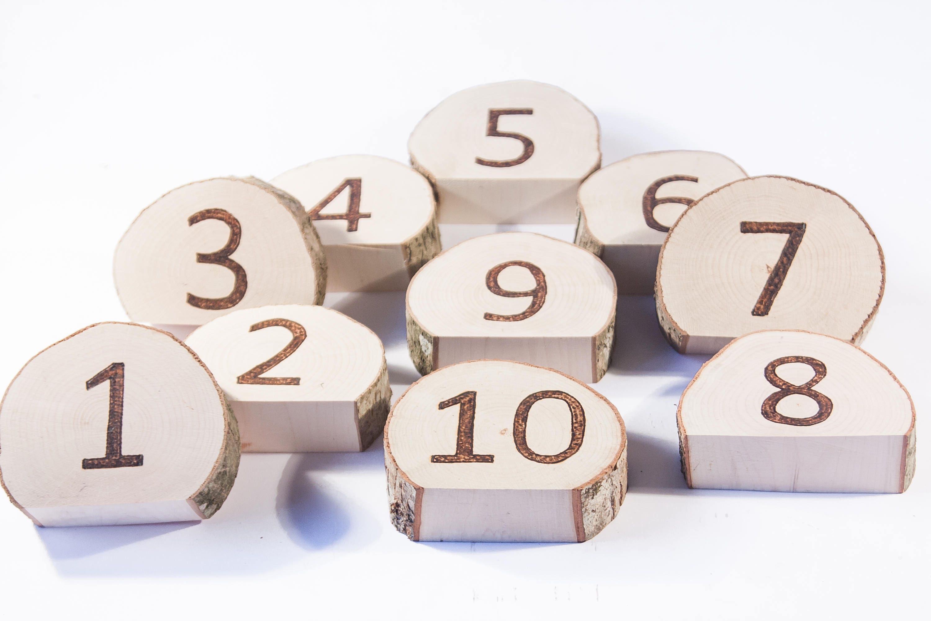10 Rustic Wedding Table Number Holders, Wooden Table Number Stand ...