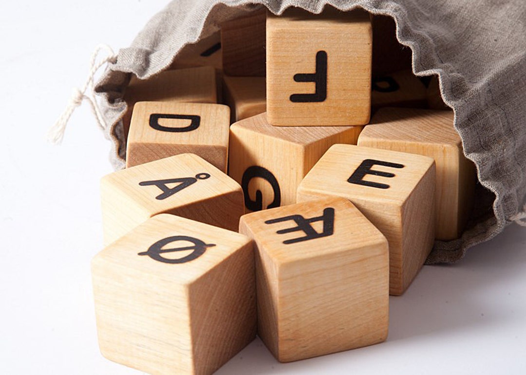 Norwegian or Danish Alphabet Blocks, Blocks With Letters, Wooden ...