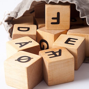 Norwegian or Danish Alphabet Blocks, Blocks With Letters, Wooden ...