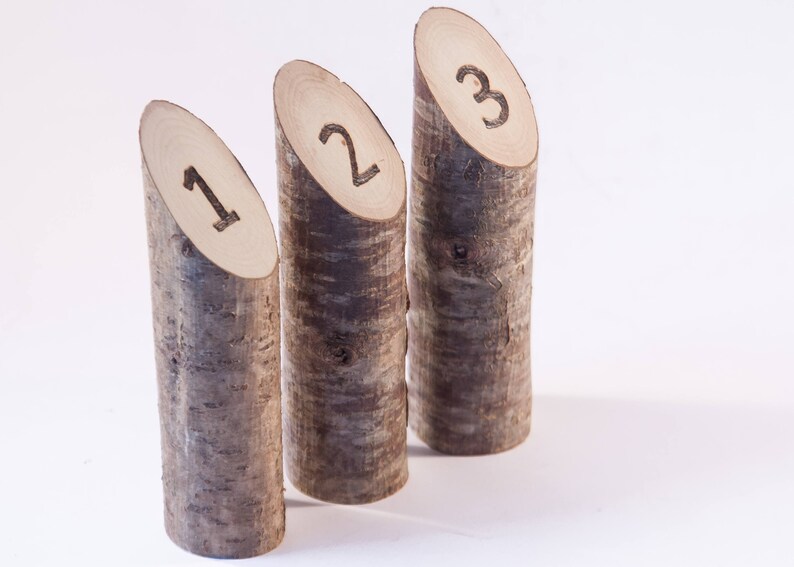10 rustic wedding table number holders wooden table number | Etsy