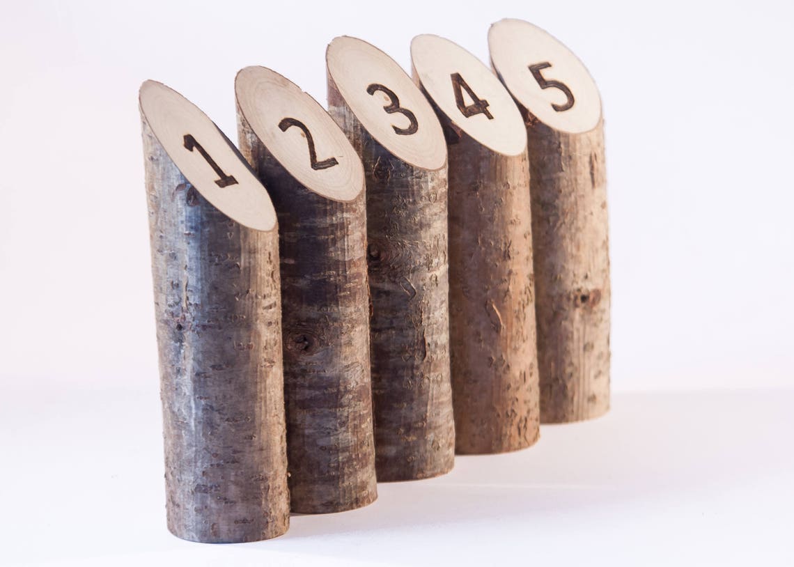 3 Rustic Wedding Table Number Holders Wooden Table Number | Etsy