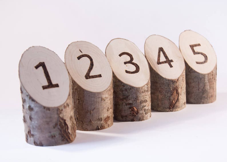 10 Rustic Wedding Table Number Holders Wooden Table Number - Etsy