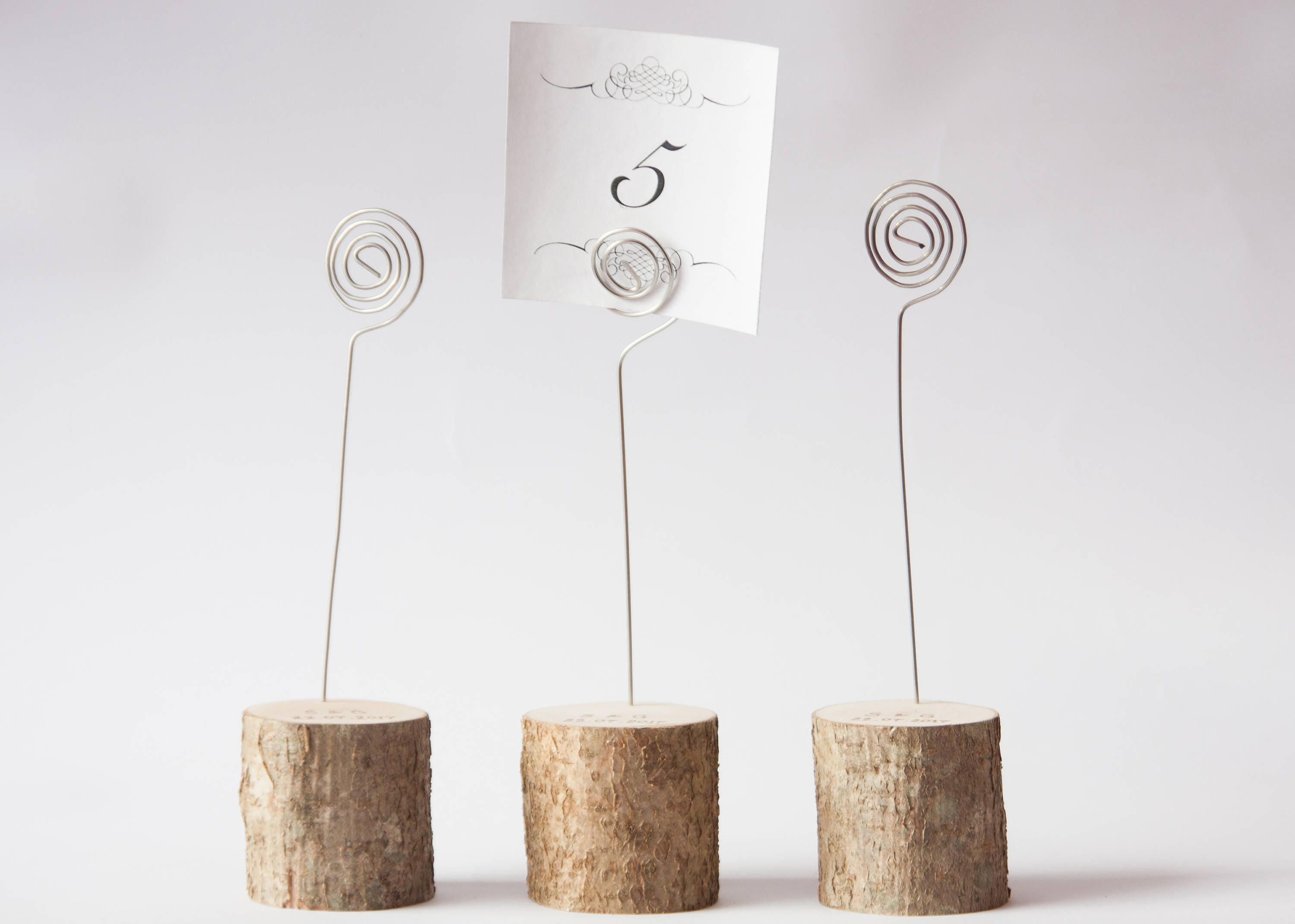 10 Rustic Wedding Table Number Holder With Wire Place Card | Etsy