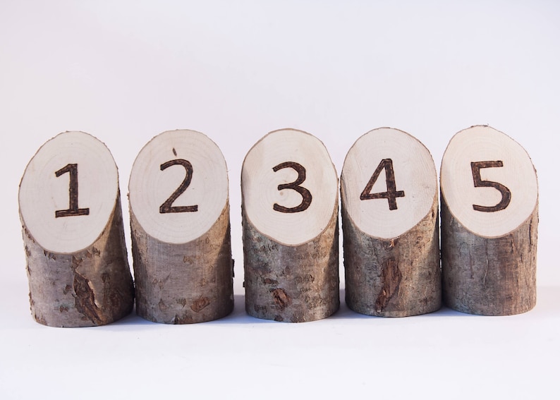 10 Rustic Wedding Table Number Holders Wooden Table Number - Etsy