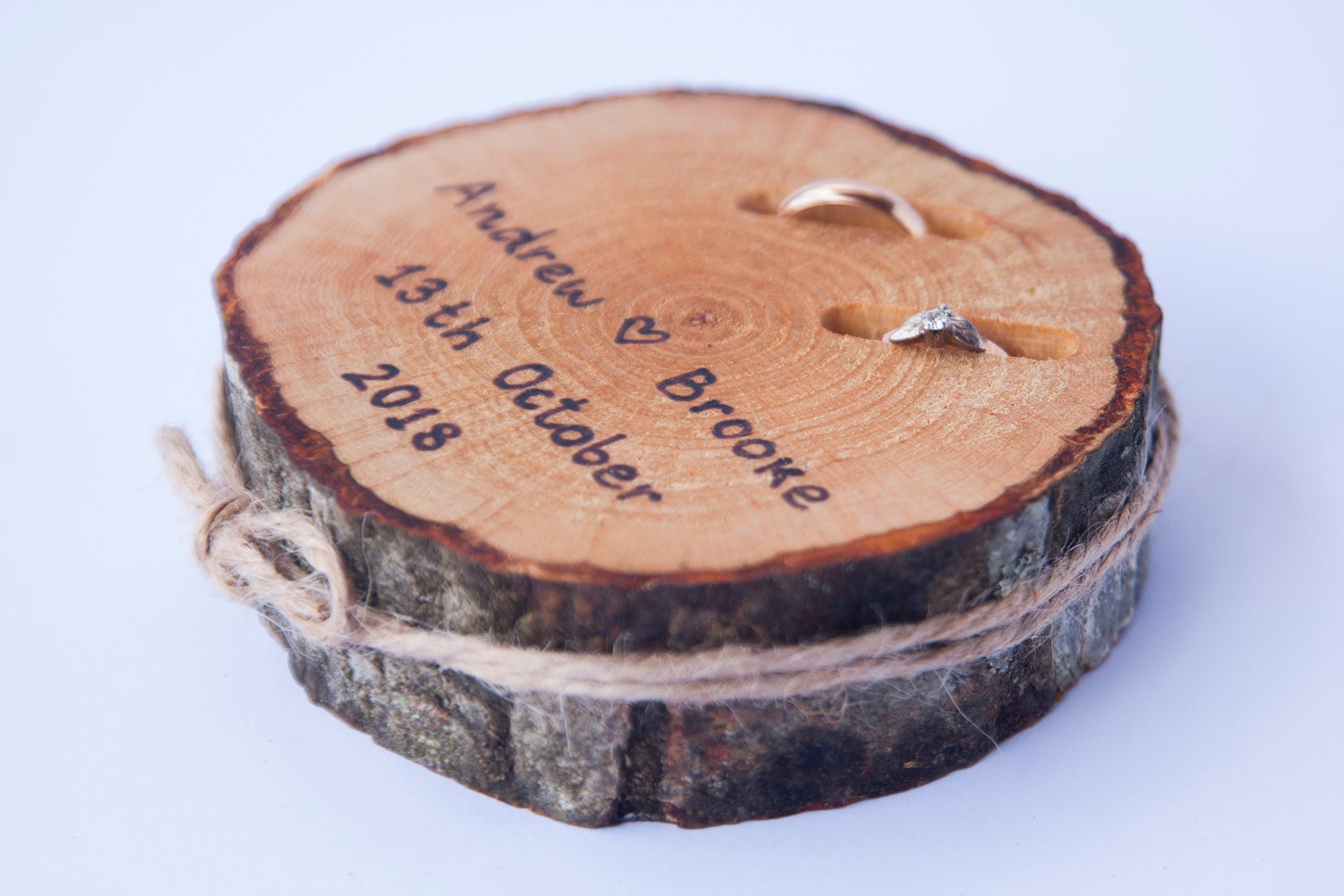 Wooden Ring Pillow, Rustic Ring Holder - Etsy