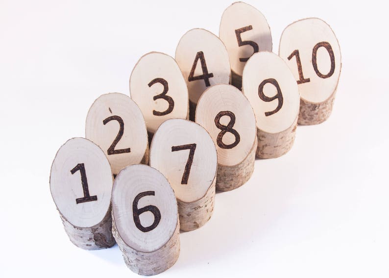 10 Rustic Wedding Table Number Holders Wooden Table Number - Etsy