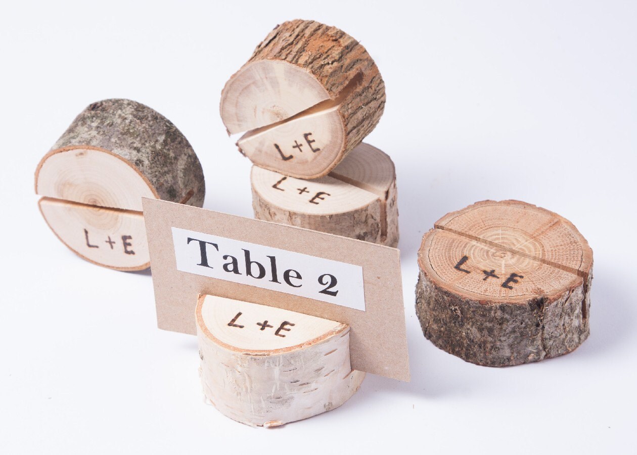 10 Personalized Wood Table Number Holder Rustic Wedding - Etsy