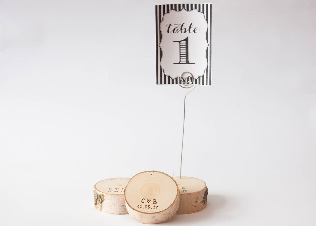10 Personalized Rustic Wedding Table Number Holder With Wire - Etsy