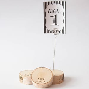 10 Personalized Rustic Wedding Table Number Holder With Wire - Etsy