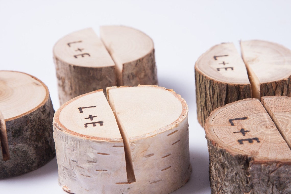 10 Personalized Wood Table Number Holder Rustic Wedding - Etsy