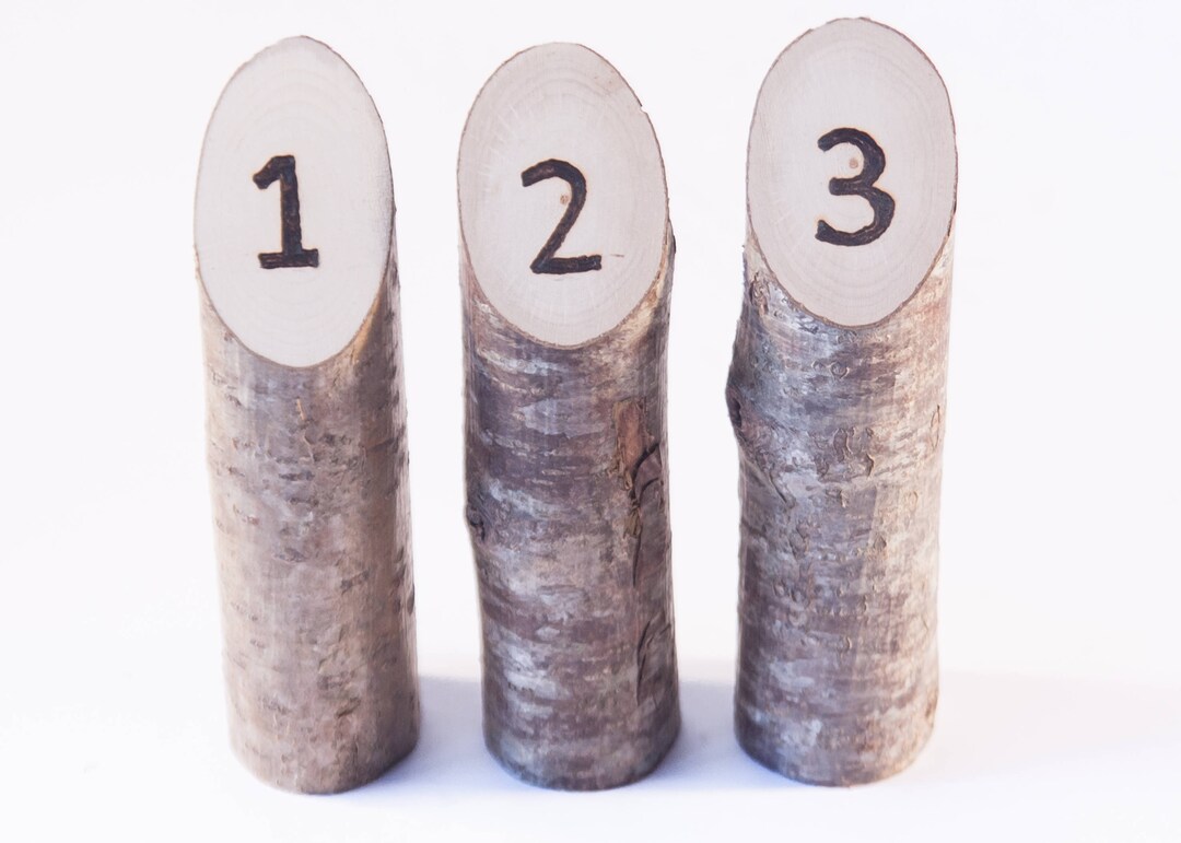 3 Rustic Wedding Table Number Holders, Wooden Table Number Stand ...
