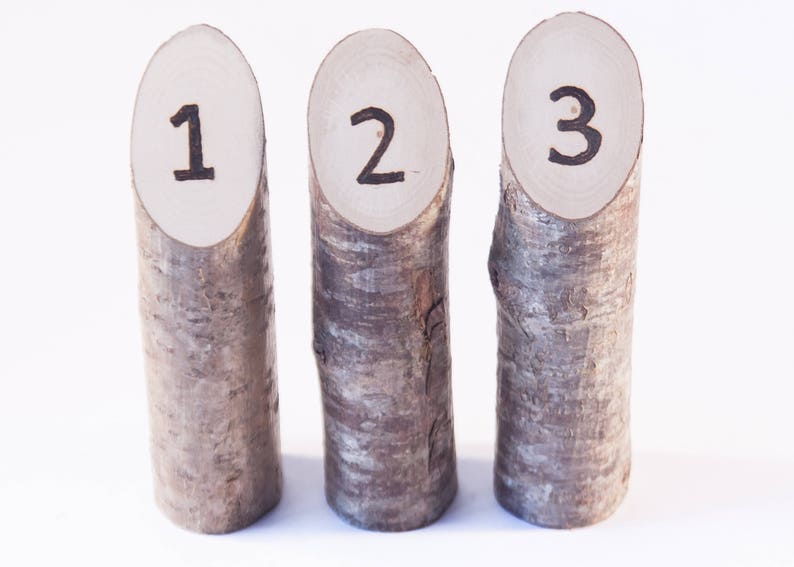 5 Rustic Wedding Table Number Holders Wooden Table Number - Etsy