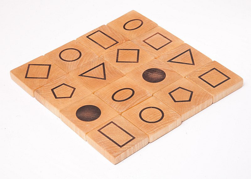 Wooden Memory Game Mathematical Game Geometric Symbols | Etsy