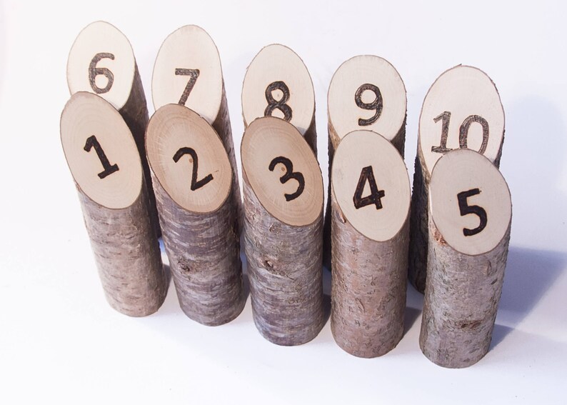 5 Rustic Wedding Table Number Holders Wooden Table Number - Etsy