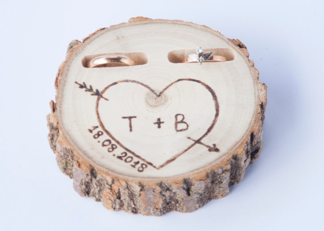 Wooden Ring Pillow, Rustic Ring Holder - Etsy