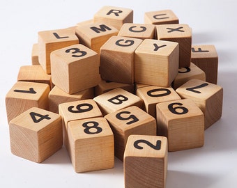 Wooden Alphabet Blocks - Etsy