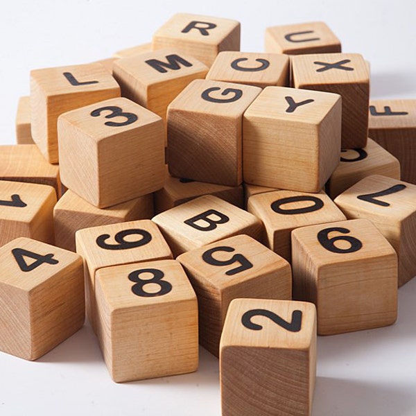 Wooden Alphabet Blocks - Etsy