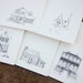 Illustrated House Notecards (set of 10) - Etsy