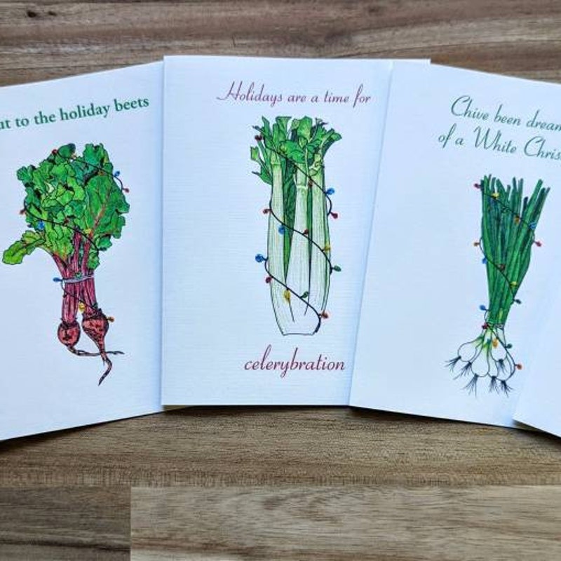 Vegetable Cards - Etsy