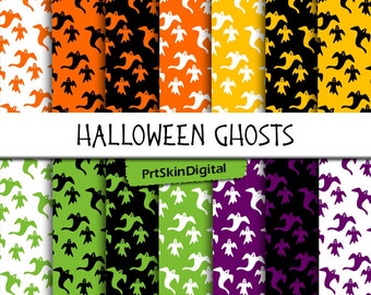 Classic Halloween Digital Paper Pack with witches bats | Etsy