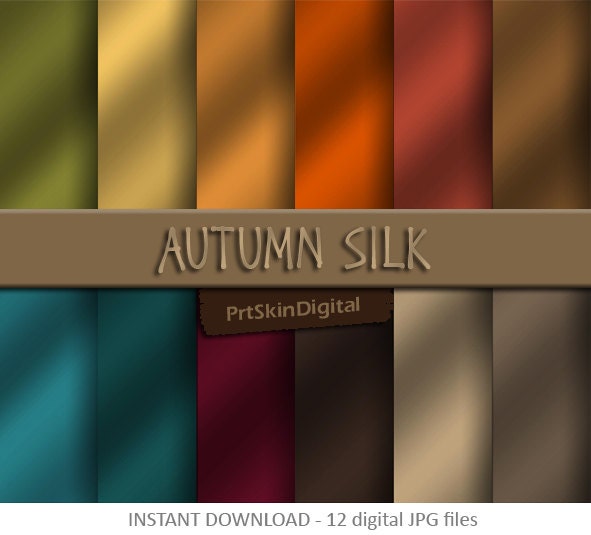 Autumn Silk Texture Digital Paper Pack in 12 Amazing Autumn - Etsy