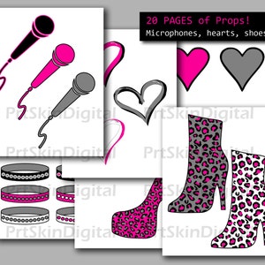 Diva Photo Booth Props, Printable Photo Props, Pink Birthday Party ...