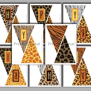 Safari Birthday Banner, Happy Birthday Banner, Jungle Birthday Banner ...