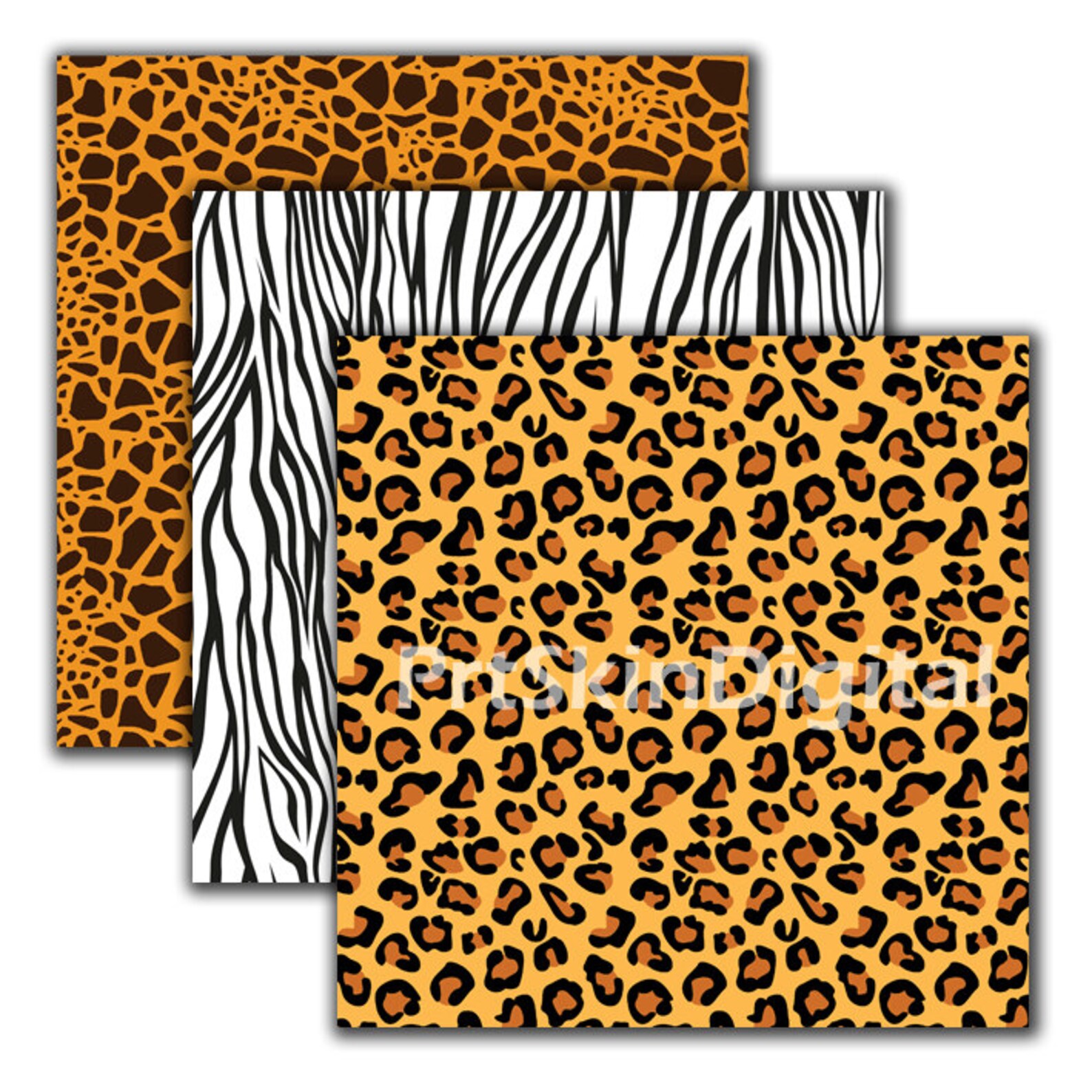 Safari Digital Paper, Animal Print Digital Paper safari Ride, Leopard ...