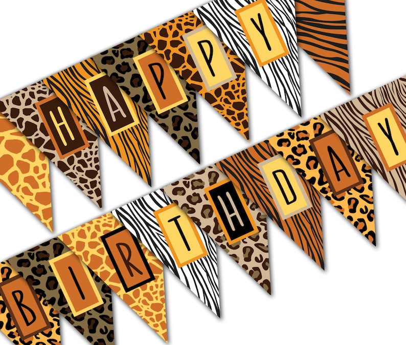 Safari Birthday Banner, Happy Birthday Banner, Jungle Birthday Banner ...