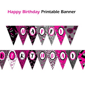 Editable Banner, Diva Birthday Banner, Printable Personalized Birthday ...