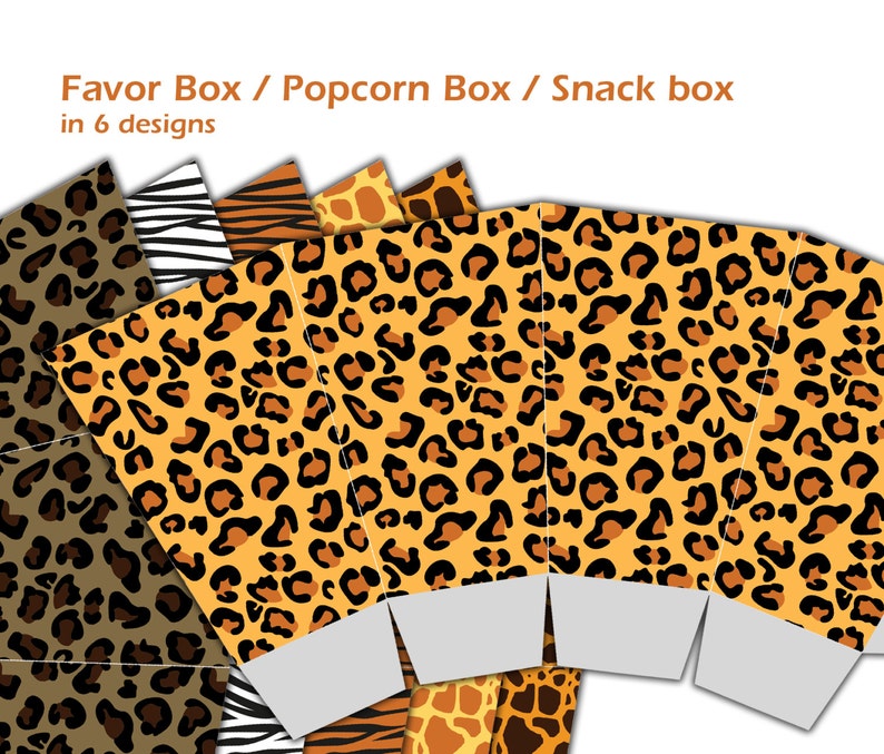 Safari Party Favors, Safari Birthday Party Snack Box, Popcorn Box ...