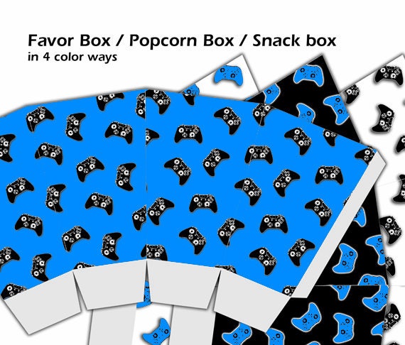 Gamer Party Printable Snack Box, Video Game Party Favor Box, Video Game ...