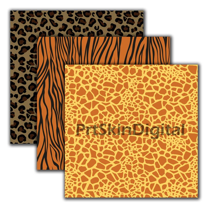 Safari Digital Paper, Animal Print Digital Paper safari Ride, Leopard ...