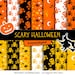 Halloween Digital Paper Pack: "scary Halloween" With Witches, Pumpkins ...