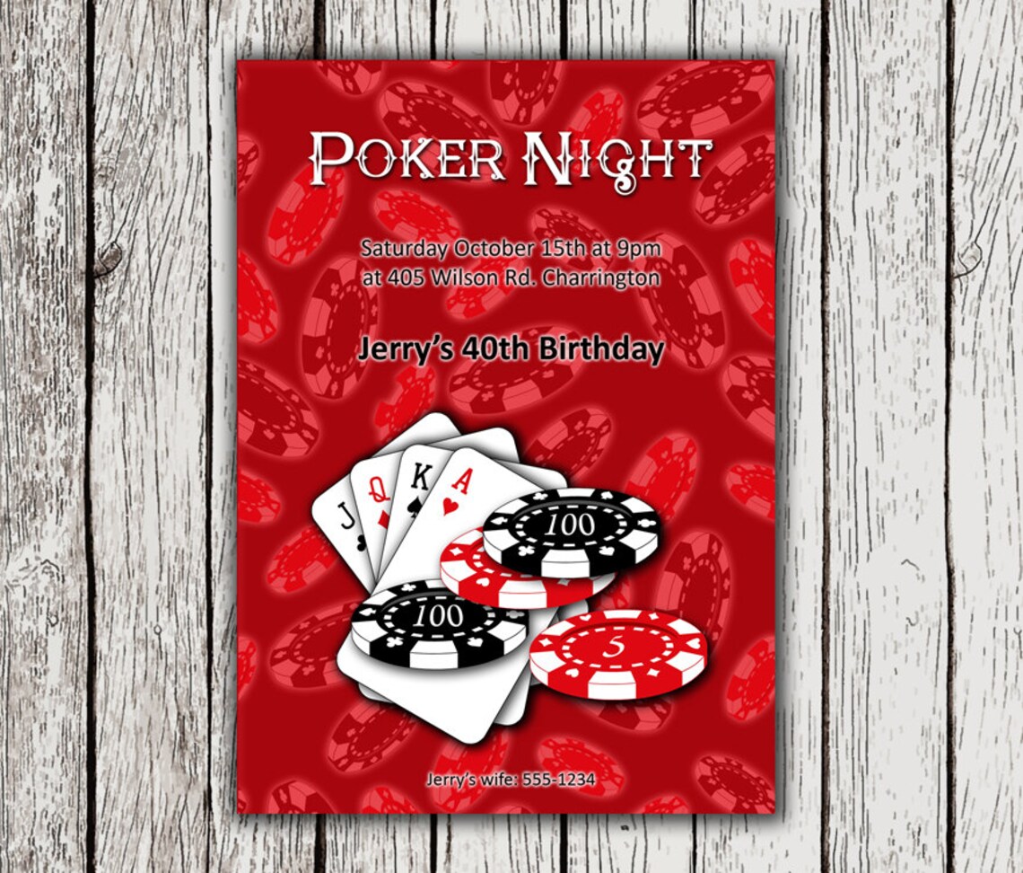Poker Party Invitation Poker Night Casino Theme Party | Etsy