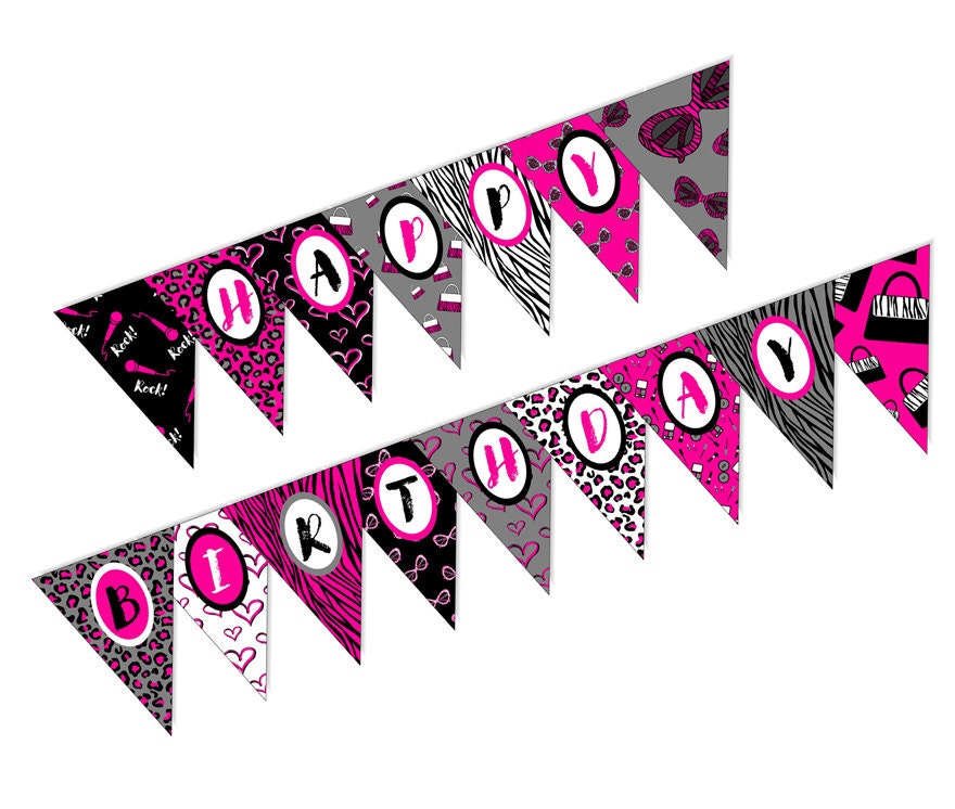 Editable Banner, Diva Birthday Banner, Printable Personalized Birthday ...