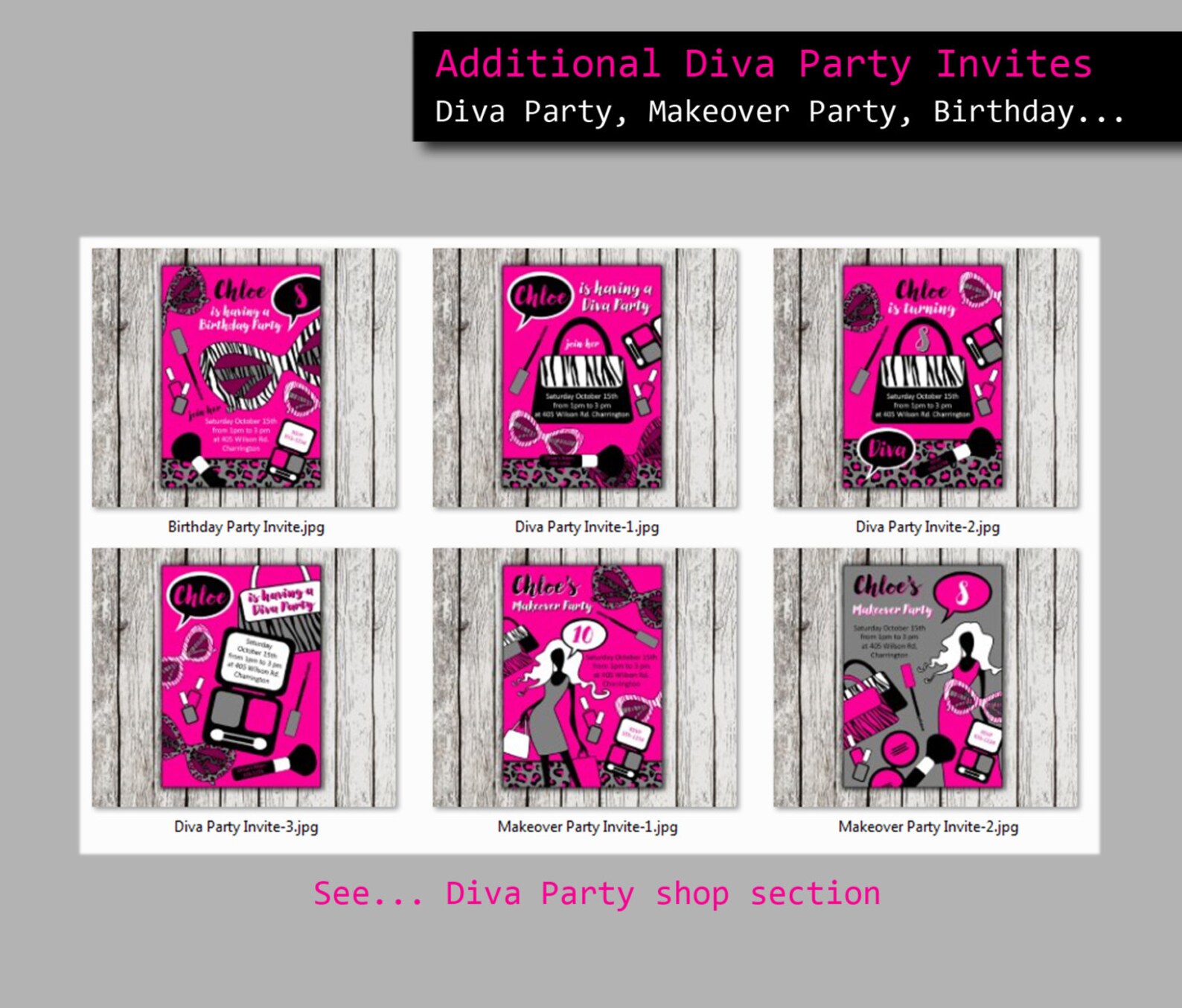 Diva Party Digital Paper Diva Birthday Party Glamour Party - Etsy