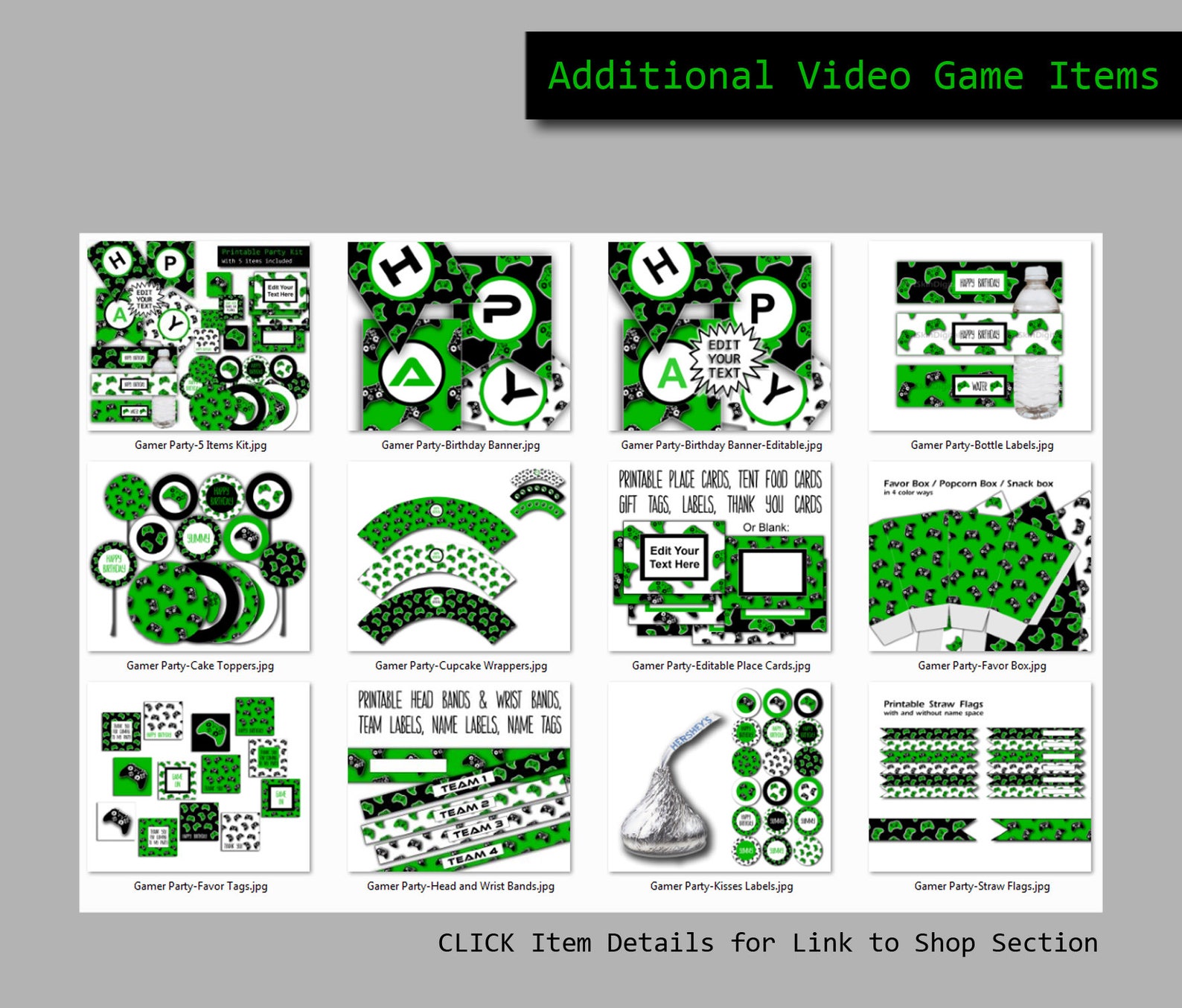 Video Game Party Cupcake Toppers, Printable Cake Topper, Happy Birthday ...