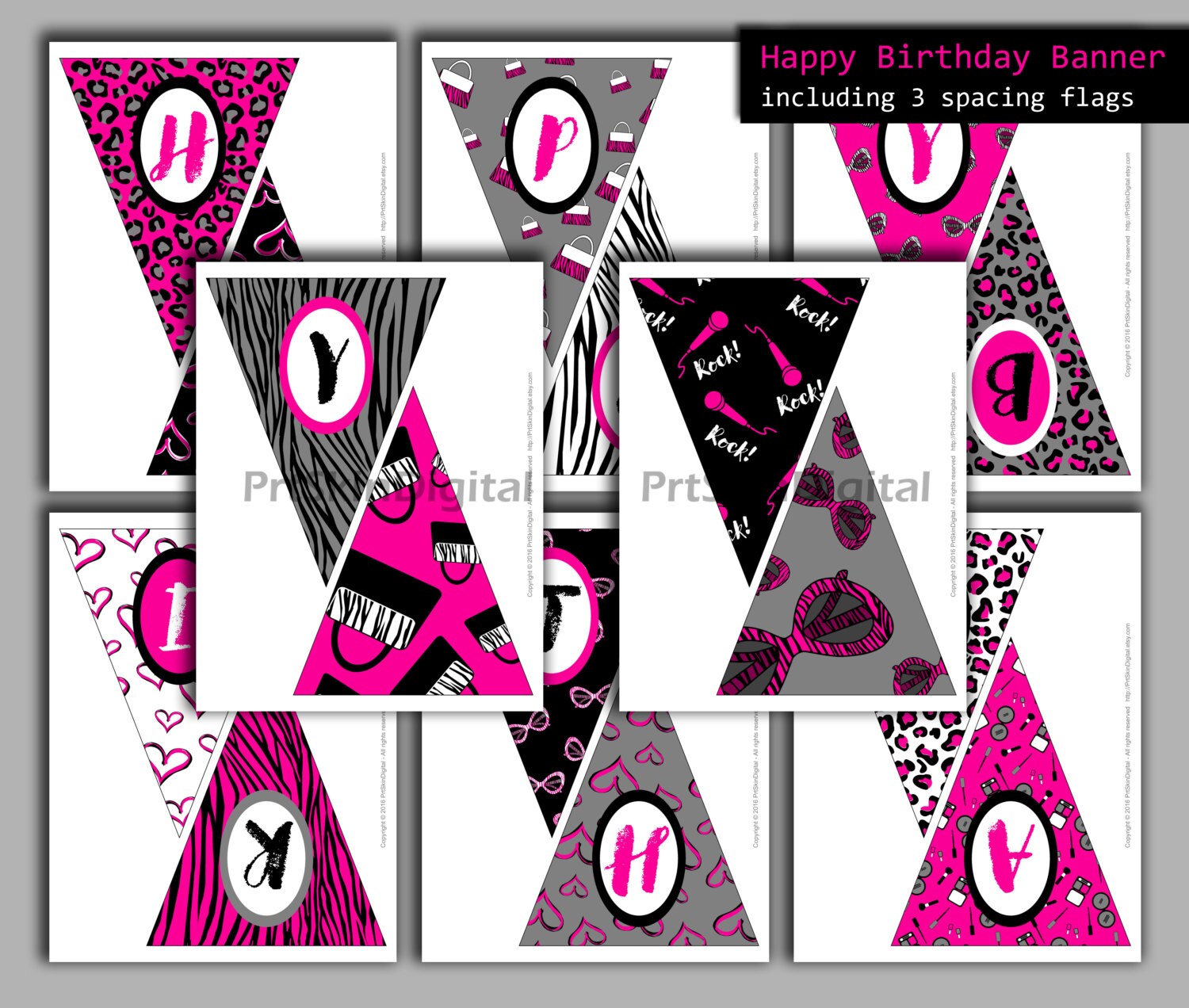 Diva Party 5 ITEMS Printable Party Kit Girl Birthday - Etsy