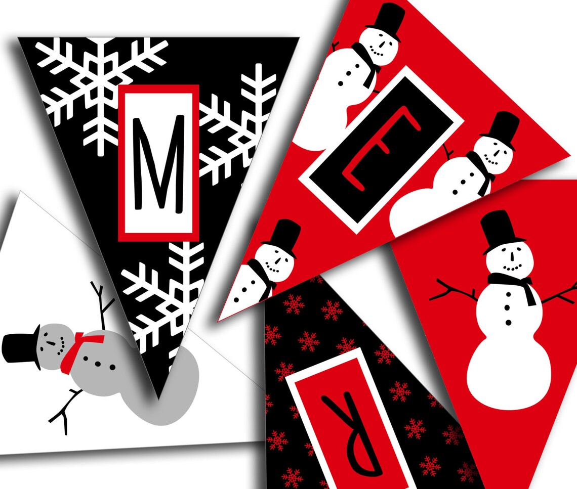 Merry Christmas Banner - Christmas Party Printable Sign, Christmas ...