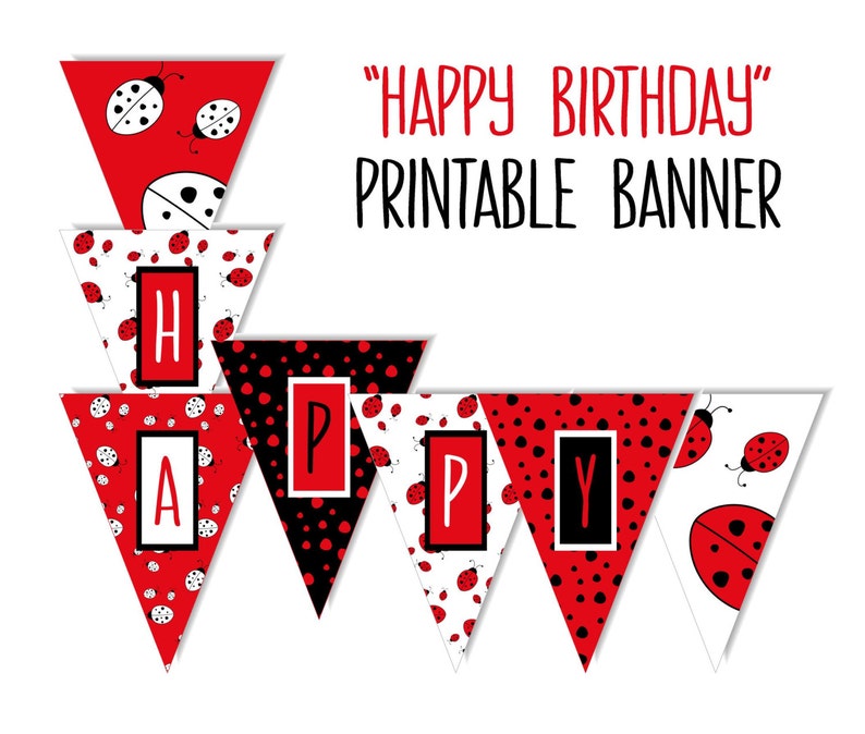 Ladybug Banner, Ladybug Birthday Banner, Ladybug Birthday Party ...