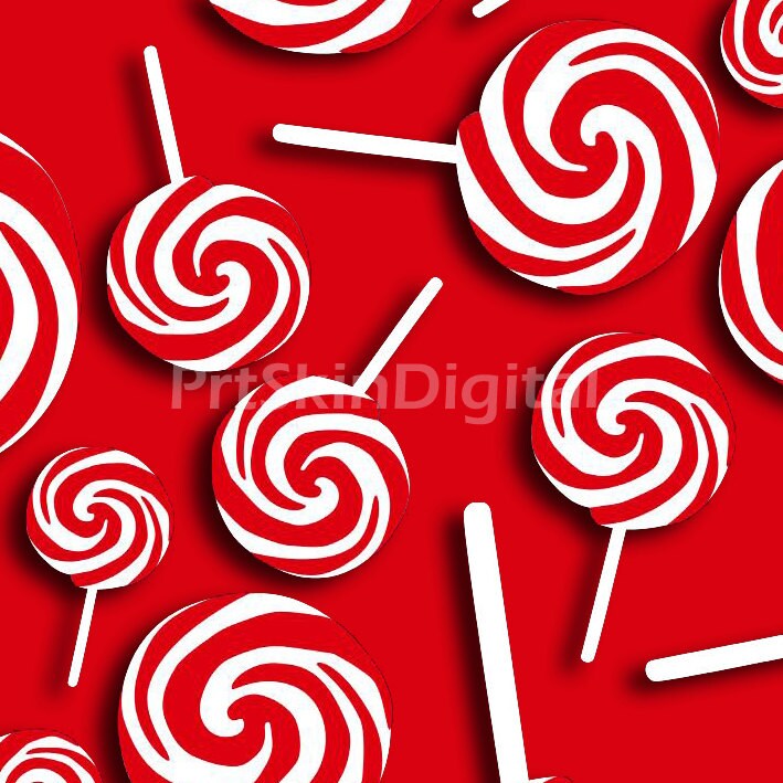 Christmas Digital Paper candy Canes & Swirls With - Etsy