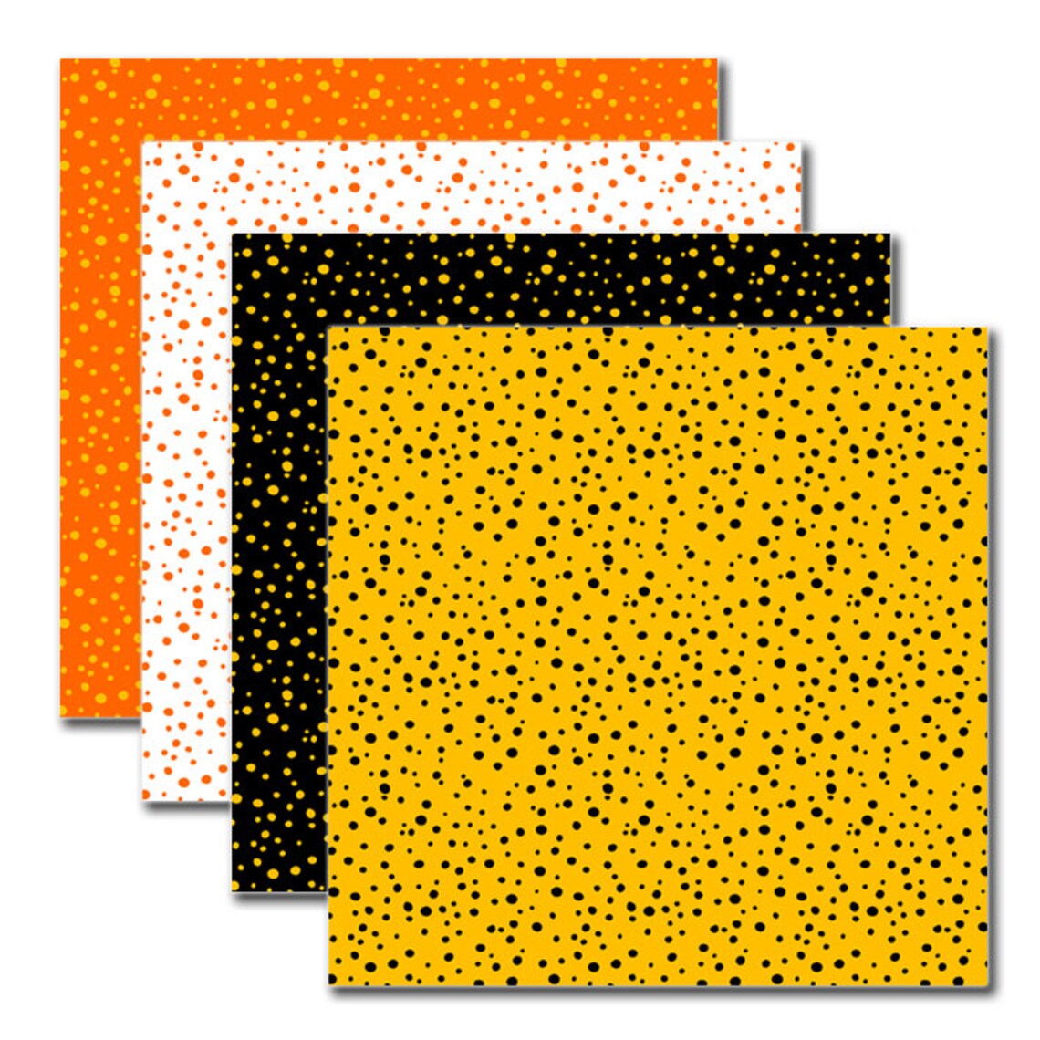 Halloween Polka Dots Digital Paper Pack in Orange, Purple, Green, Black ...
